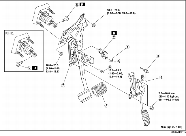 BRAKE PEDAL REMOVAL/INSTALLATION | MAZDA MAZDA3 1G 2007 DIY Repair Guide